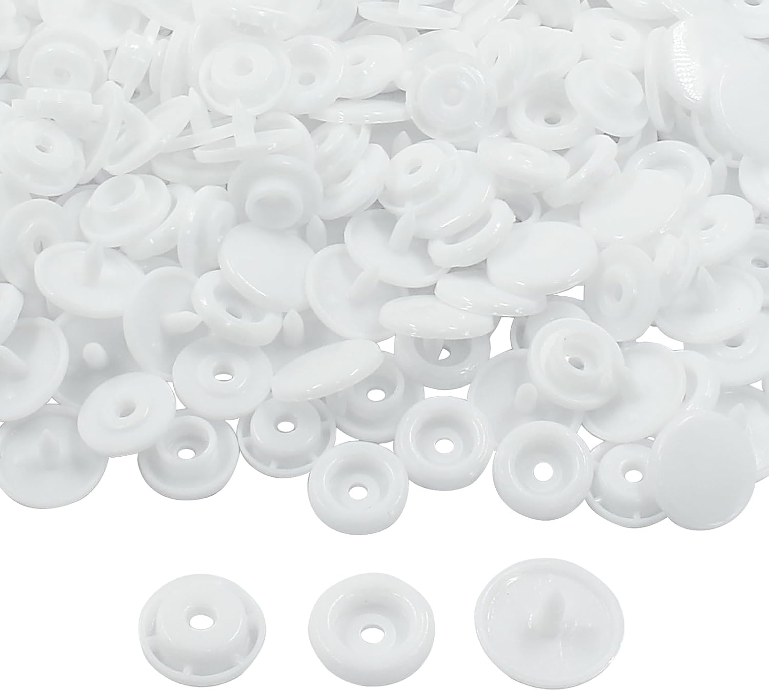 Amazon.com: suiwotin 100 Sets T5 Resin Snaps Buttons, White Round T5 ...