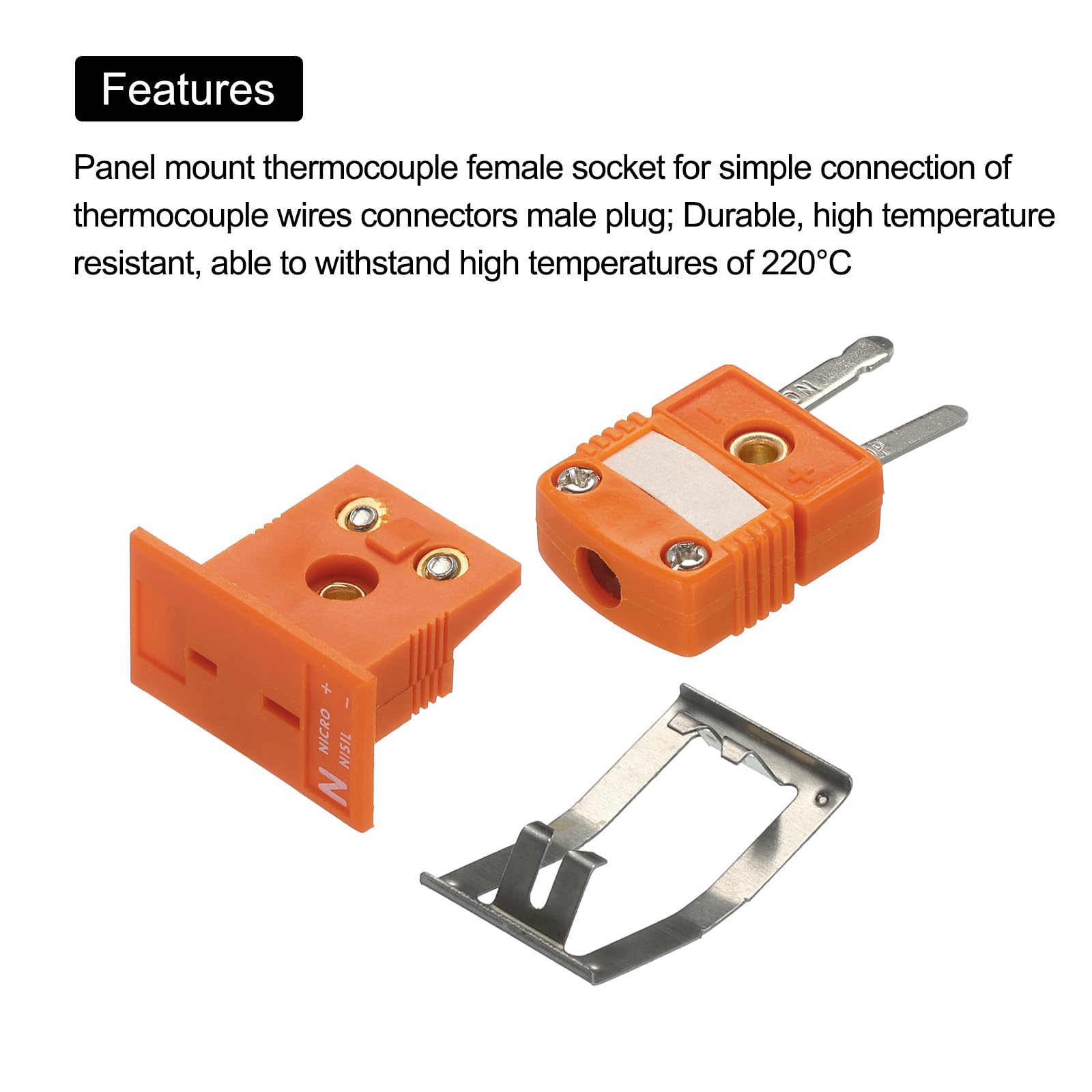 N Type Thermocouple Wire Connectors Male Plug Socket 220°C N Type ...