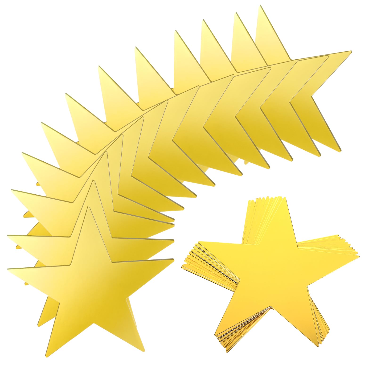 48 Pcs 6 Inch Gold Star Cutouts Double Printed Paper Stars Decoration ...