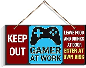 Amazon.com: Keep Out Gamer At Work Sign - Funny Gamer Sign For Gaming ...