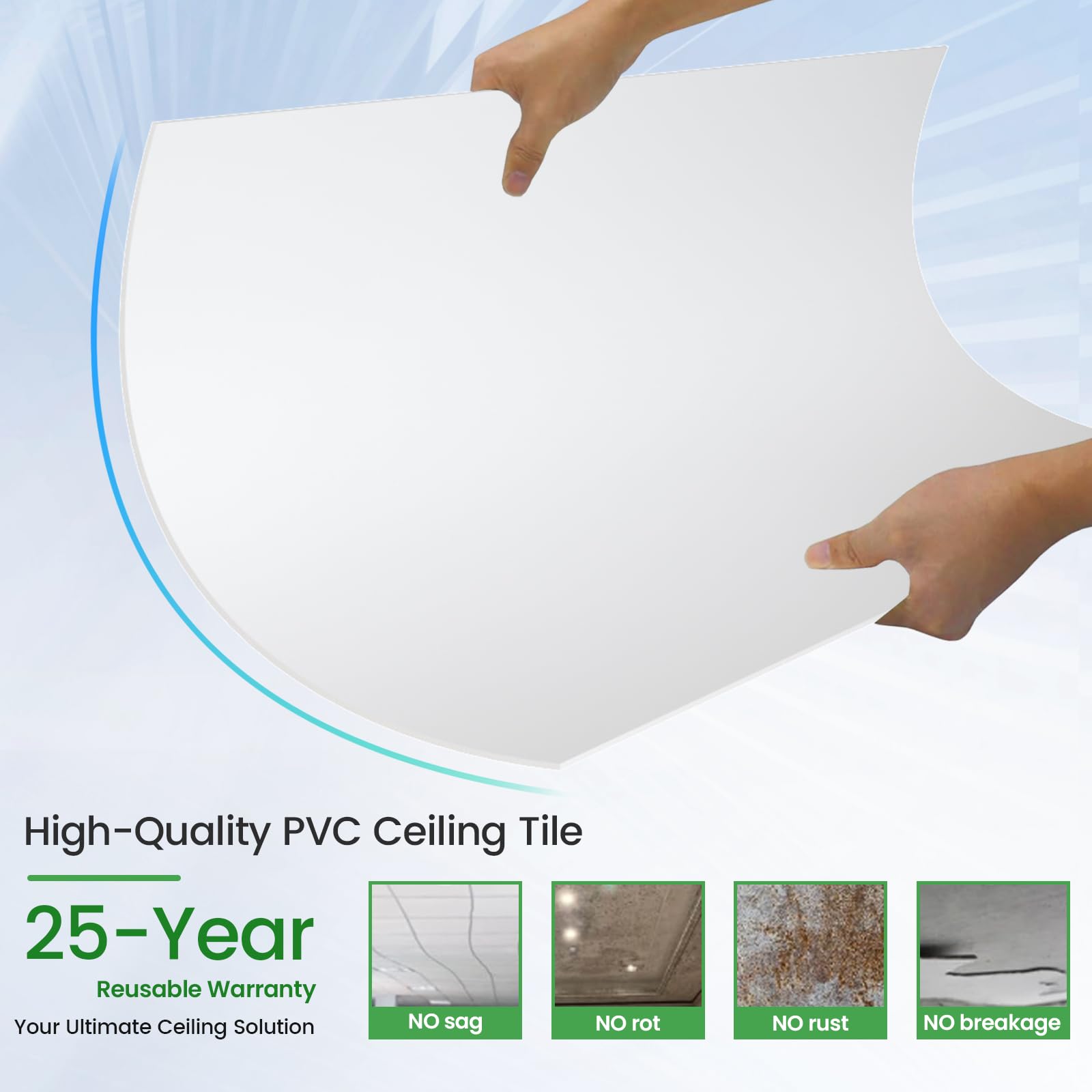 Art3d 10-pack Smooth Drop Ceiling Tile 2ft X 4ft Fire-Rated, Waterproof ...