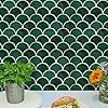Fish Scale Peel and Stick Wall Tile, Emerald Green Backsplash Removable ...