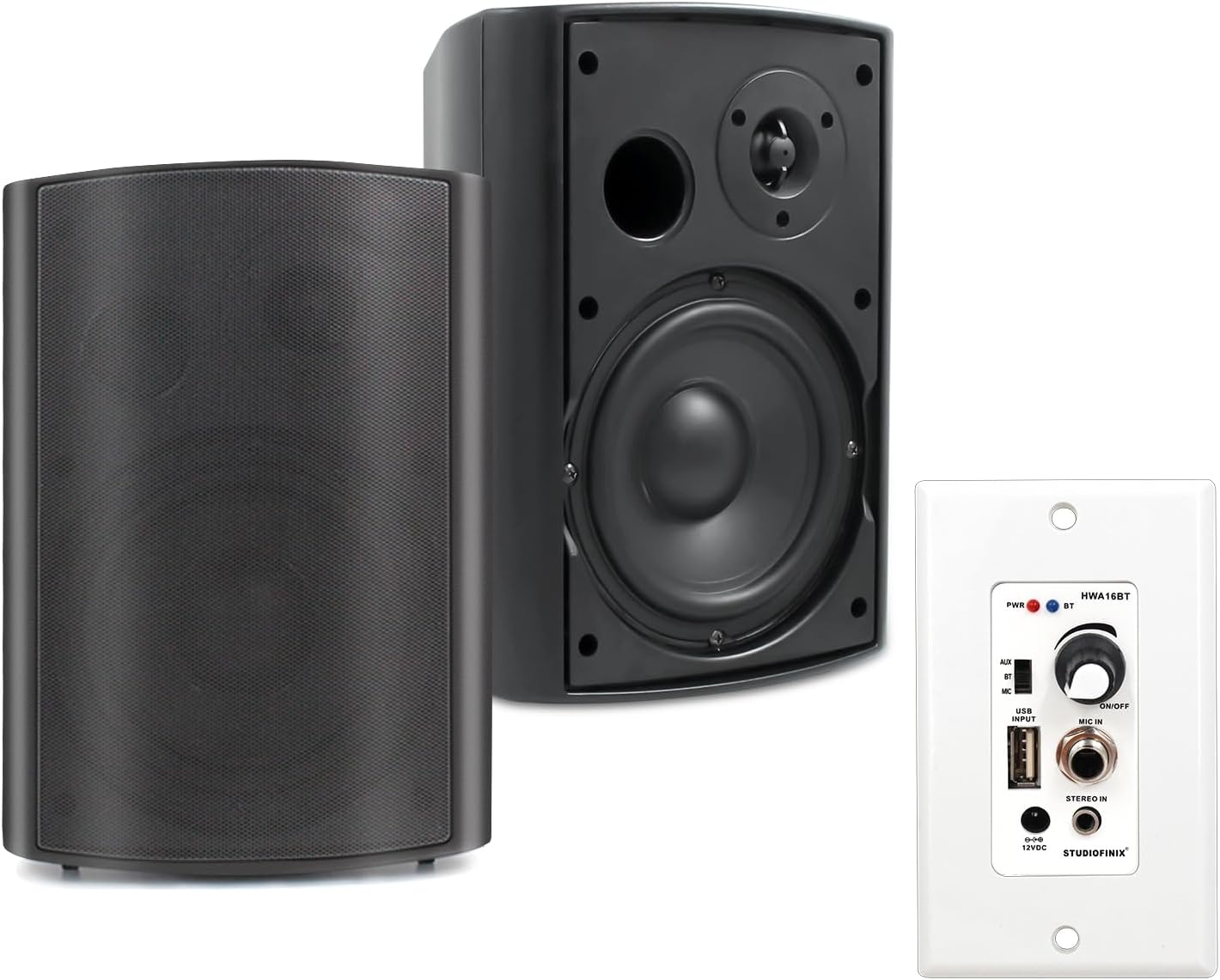 Amazon.com: STUDIOFINIX 6.5 Inches Outdoor Bluetooth Speakers with Wall ...