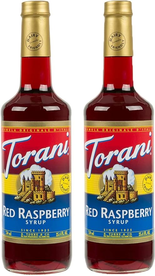 Torani Red Raspberry Flavour Syrup, 750ml bottle, 2 Pack dark red ...