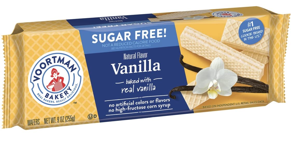 Surtido de obleas Voortman sin azúcar, 9 onzas cada una, sabor vainilla ...