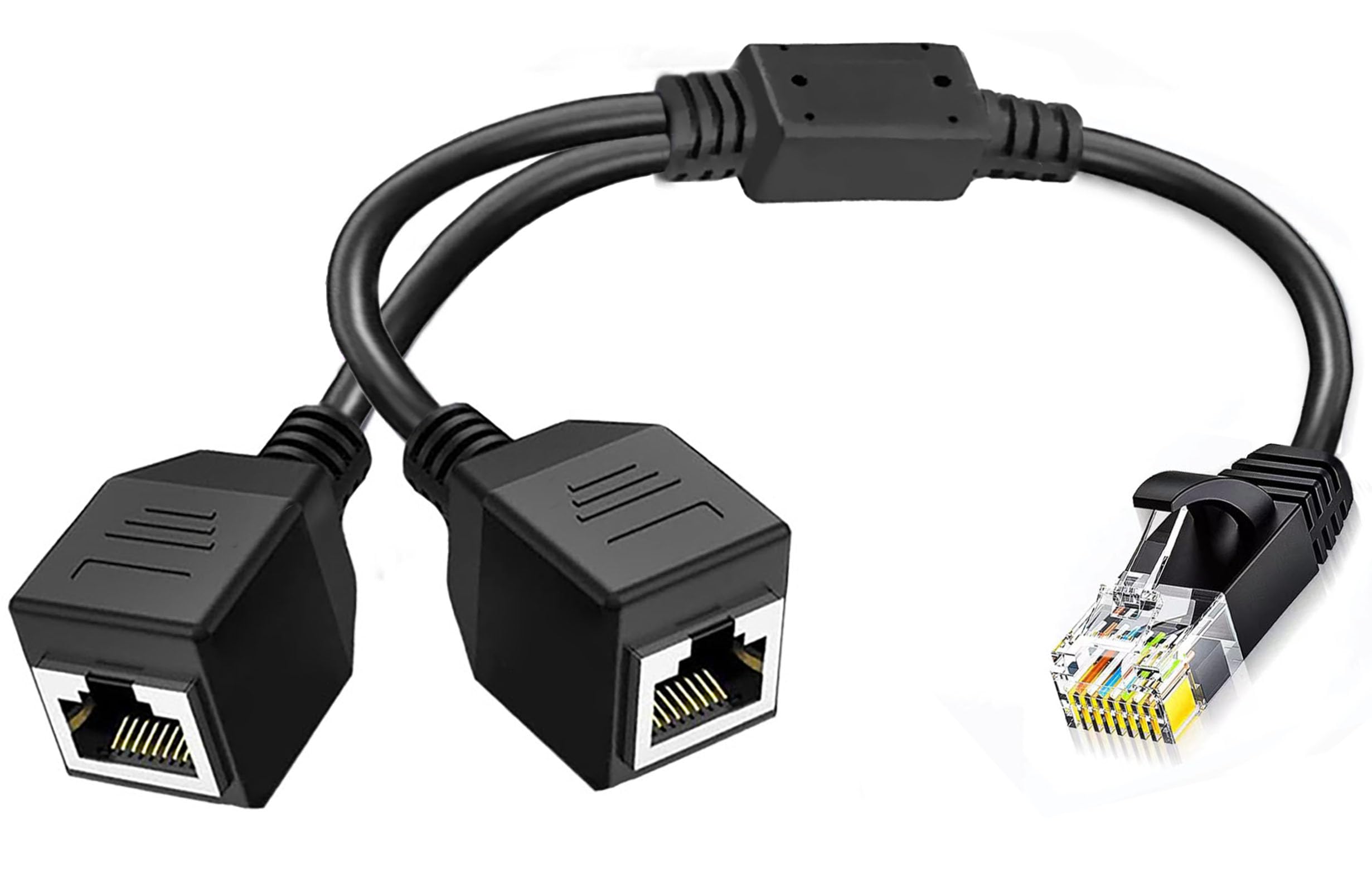 Snapklik.com : Ethernet Splitter 1 To 2 Adapter, RJ45 Connector Network ...