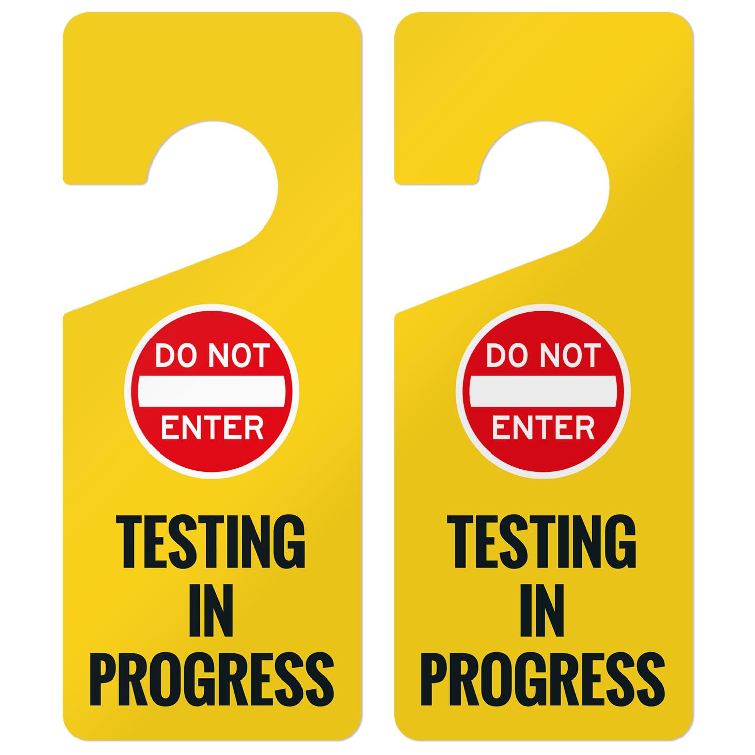 Testing in Progress Do Not Enter Hanging Door Tag, (2 Pack) 9x3 Inches ...