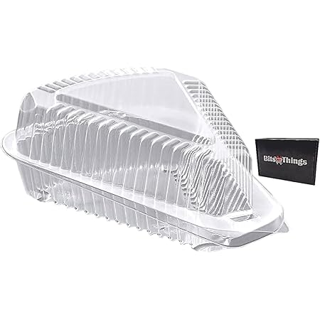 Amazon.com: 25 Cake Slice Containers with Lids | Hinged Medium ...
