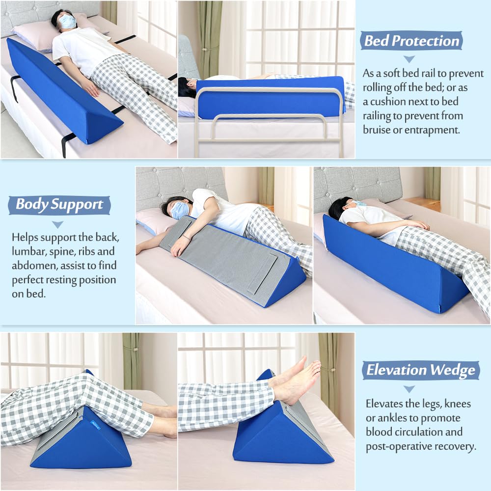 Snapklik.com : Bed Rail Pillow Soft Foam Bolster Bed Rails For Elderly ...