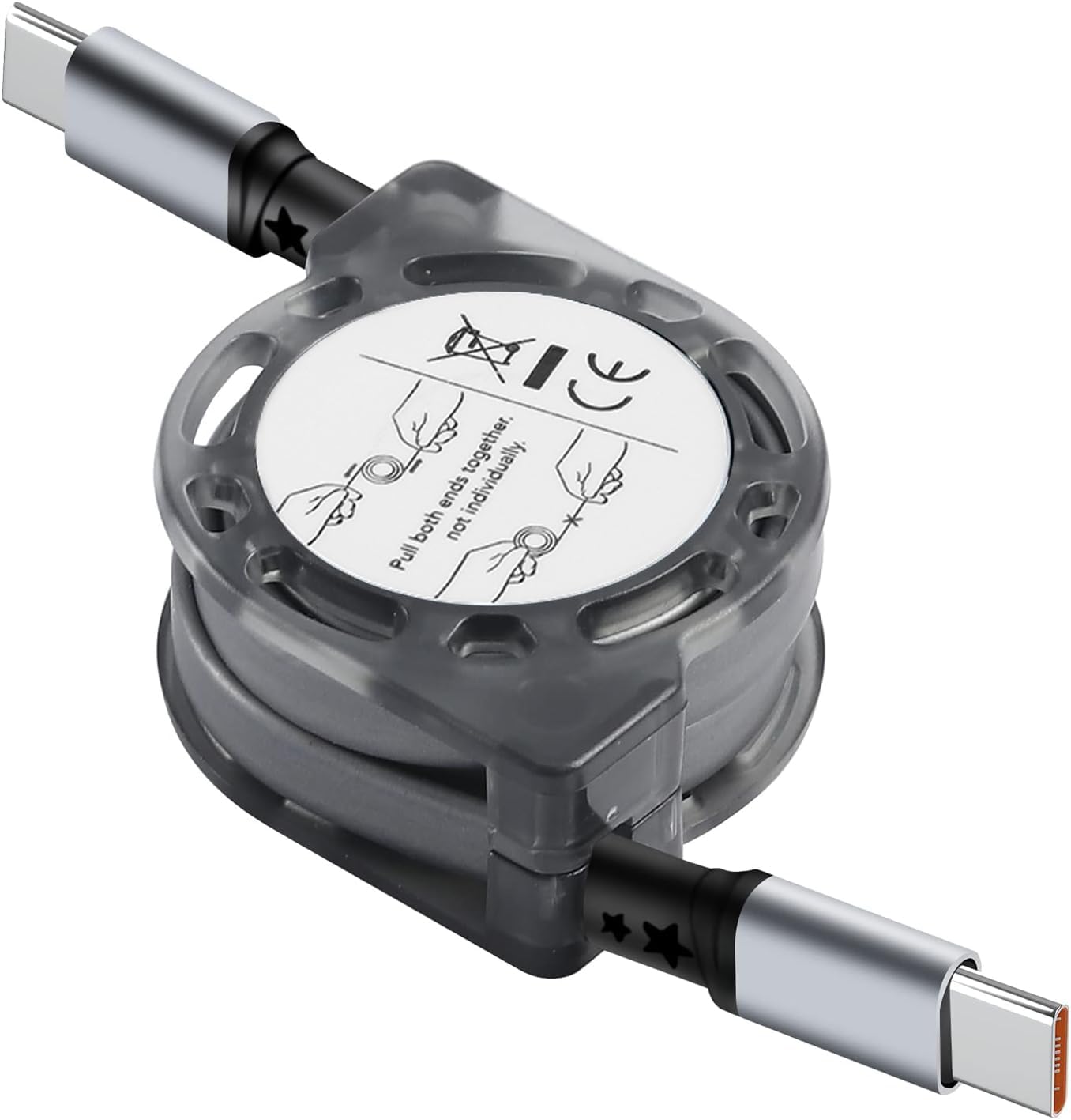 SDBAUX USB C Charger Cable 60W Retractable PD USB C to USB C Fast ...