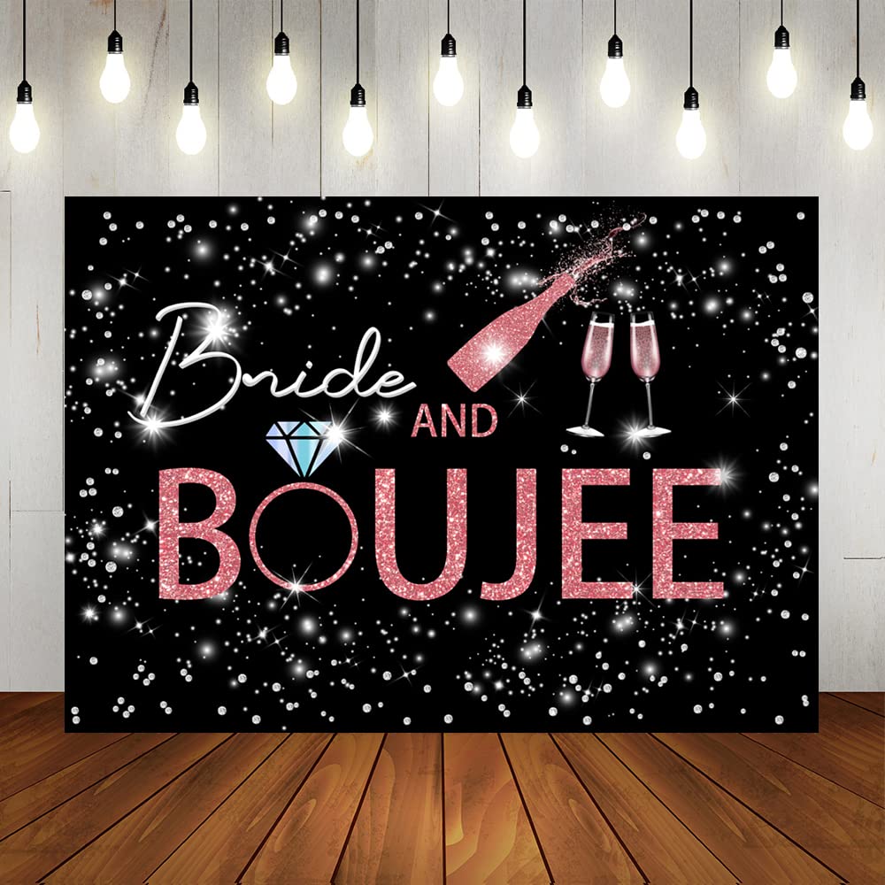 Buy Lofaris Bride and Boujee Backdrop for Bridal Shower Pink Glitter ...