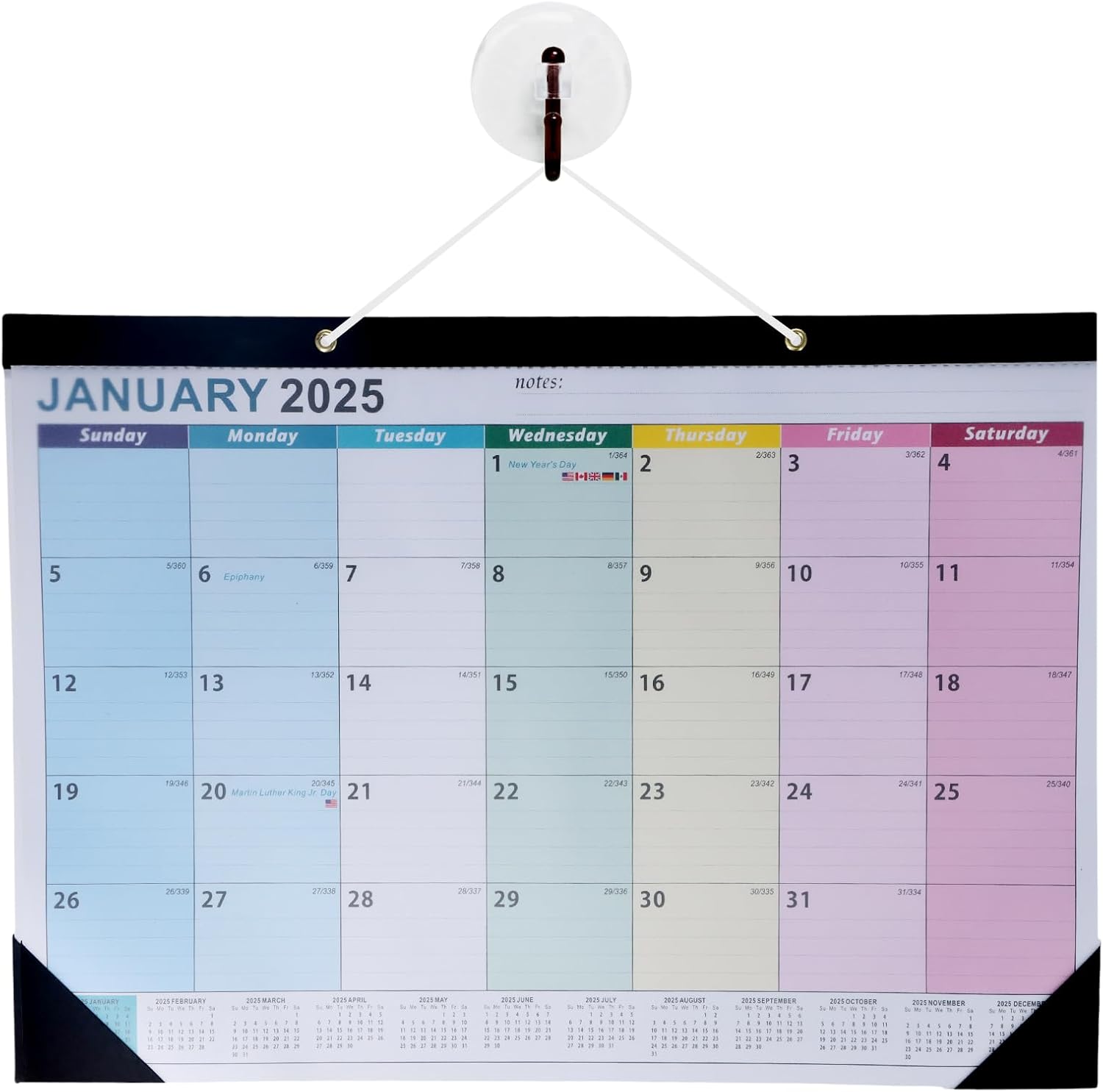 Wall Calendar 2025-2026, 17"x12", Monthly Calendar January 2025-June ...