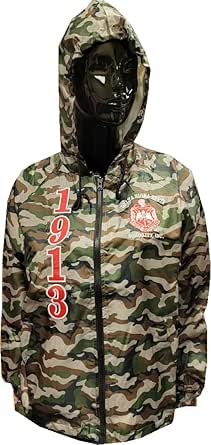 Buffalo Dallas Delta Sigma/Σ Theta Camo Hooded Windbreaker Line Jacket ...