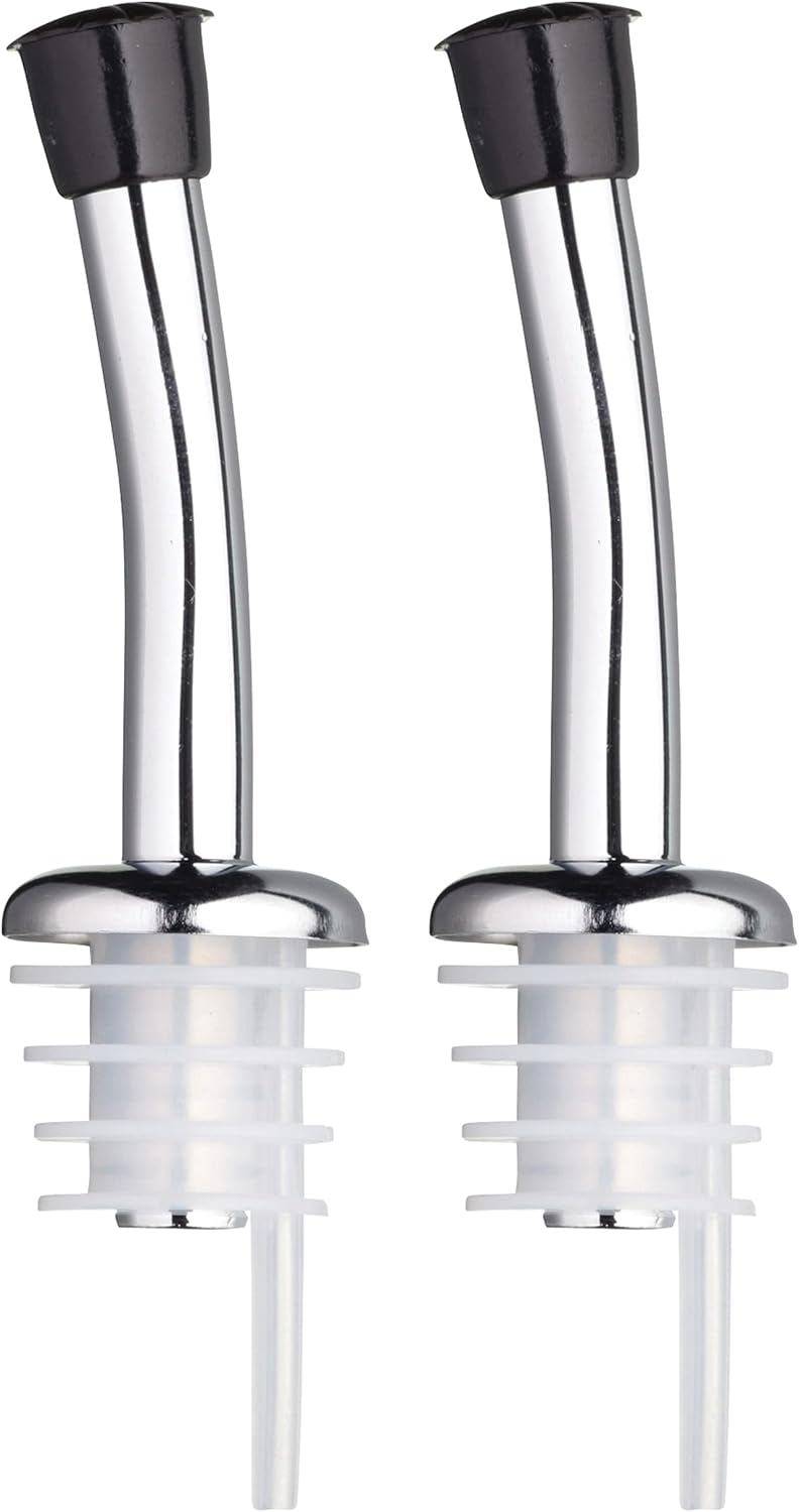 KitchenCraft Oil Pourer Set with Freeflow Spouts and Caps, Metal, 2 ...