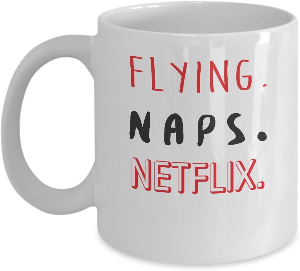 Amazon.com: Flying naps netflix mug - Aviation funny coffee mug - pilot ...