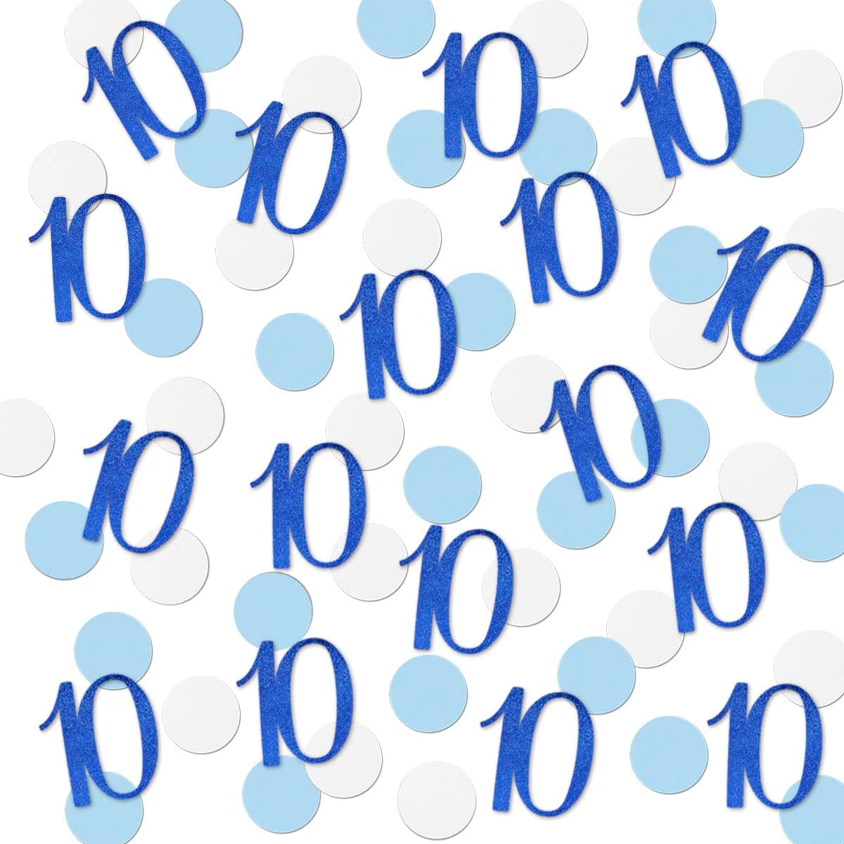 Amazon.com: Blue Glitter 10 Confetti, 10th Birthday Number Confetti ...