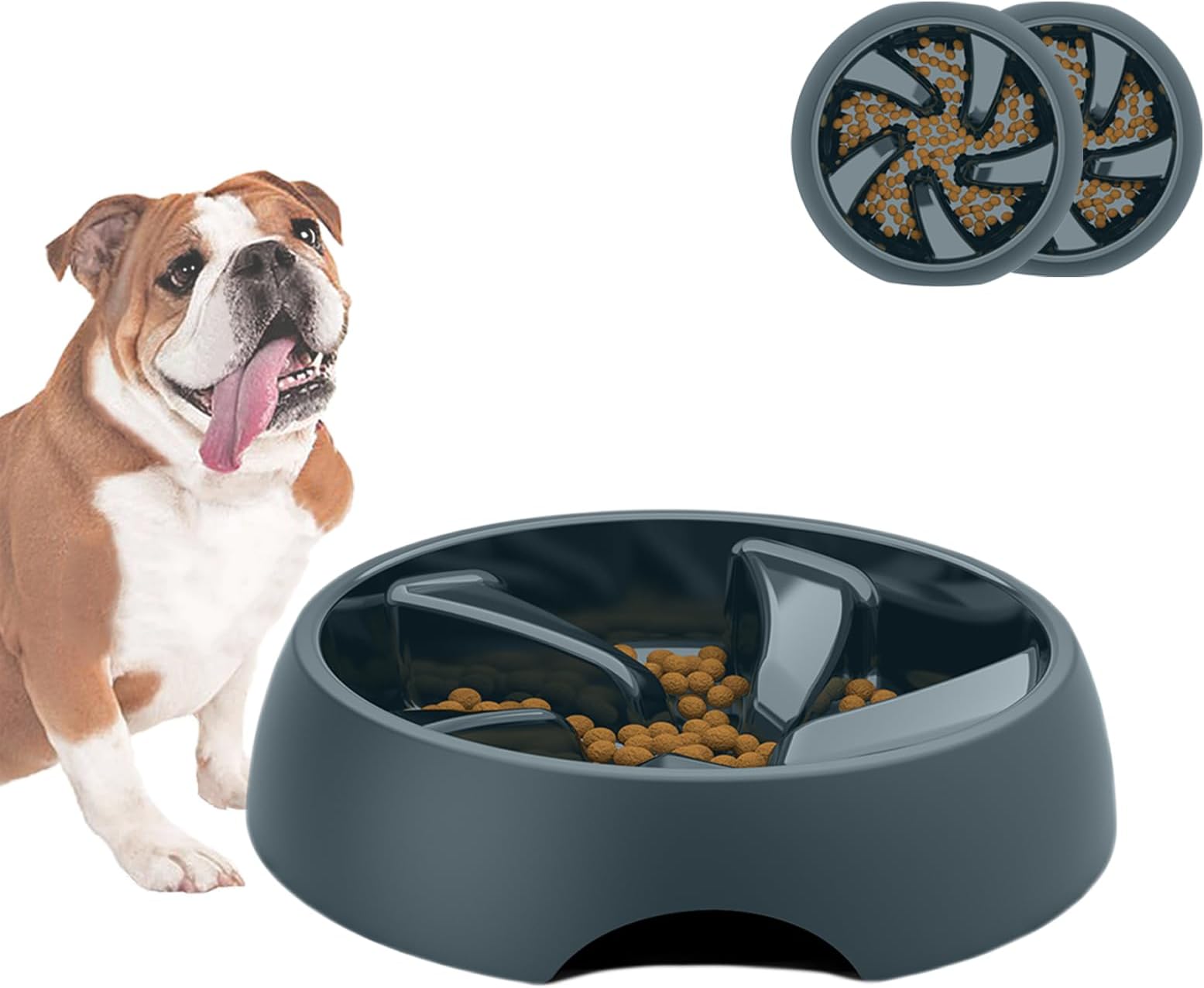 Amazon.com: Slow Feeder Dog Bowls Short Snout 2 Cup,2 Pack Large ...