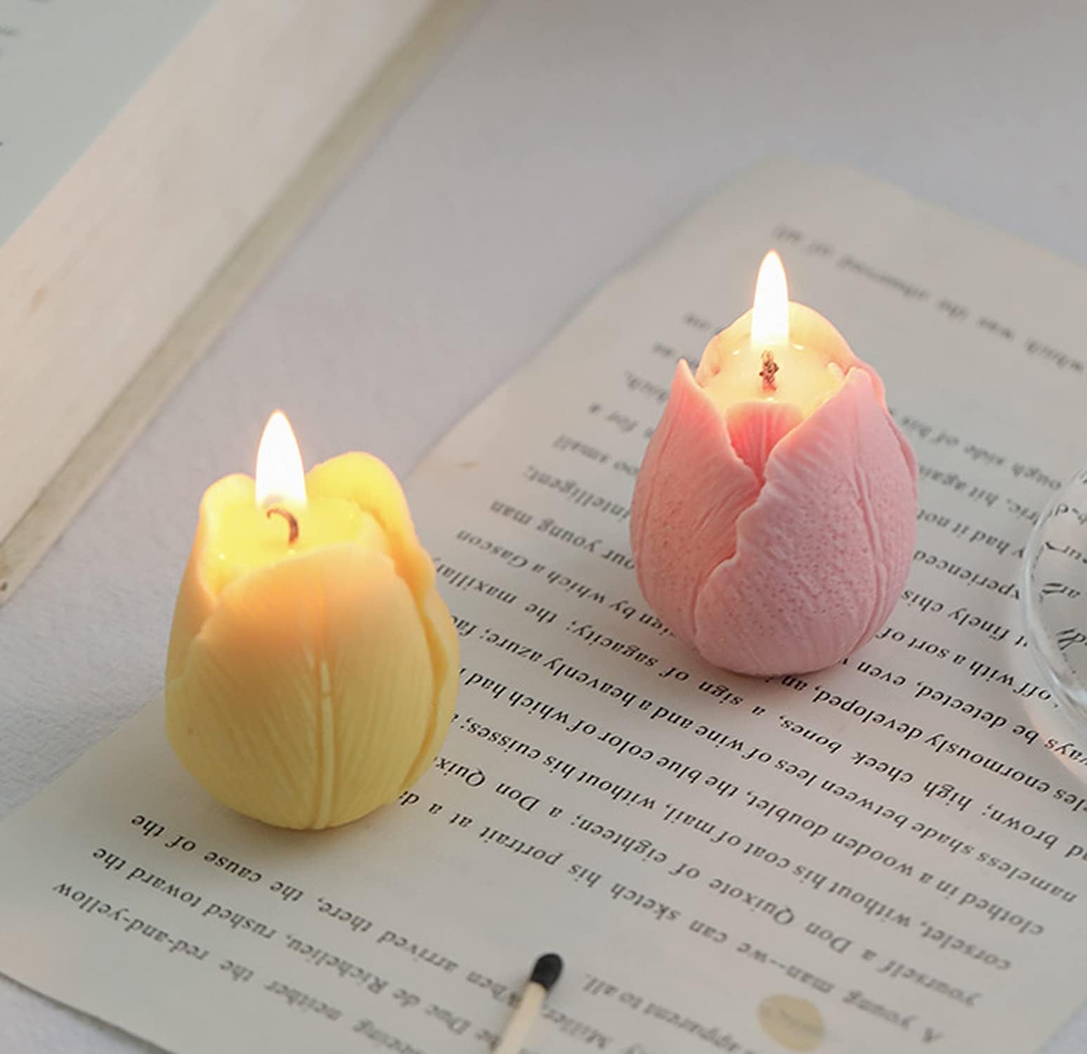 Amazon.com: Tulip Flower Shaped Scented Candle,2 Pack Handmade Aroma ...