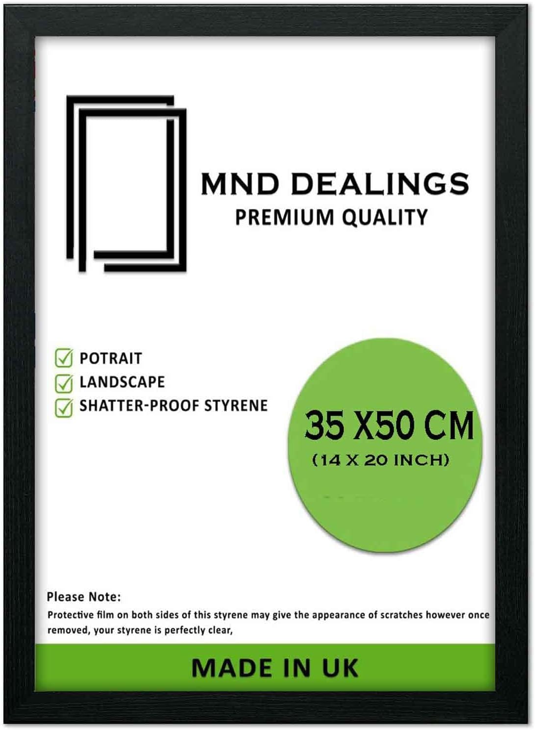 REAL GLASS Picture Frame For 19x13" Poster - Oxford Black Frame For ...