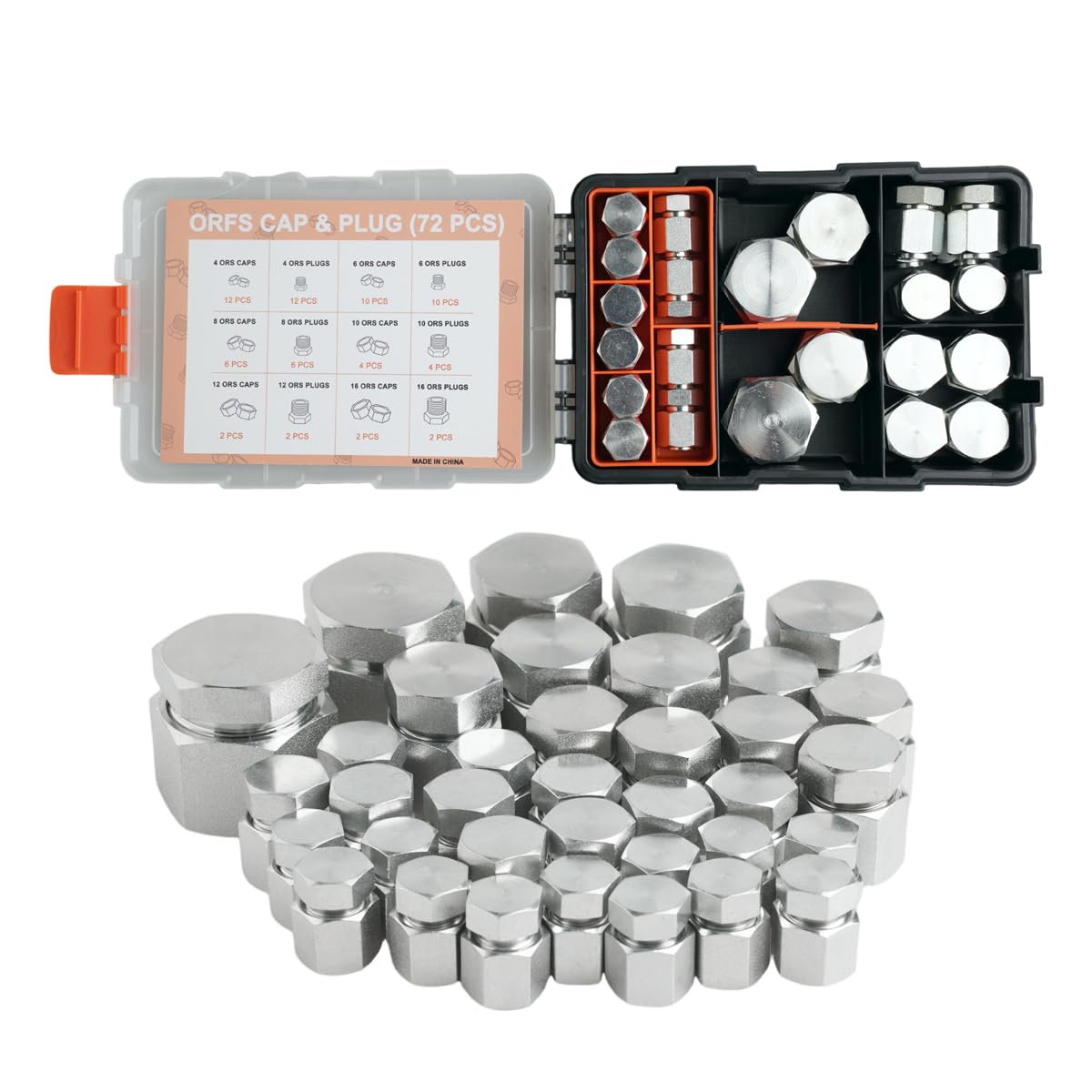 Snapklik.com : Legines 72 Pcs Hydraulic Hose Caps And Plugs Kit, 37ORFS ...