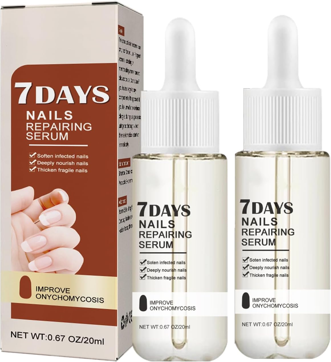 7 Days Nail Growth and Strengthening Serum,2pcs 20ml Nail Repair ...