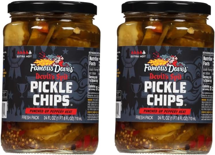 Amazon.com : Famous Dave's - 2 pck, Devil's Spit Pickle Chips (48 oz ...