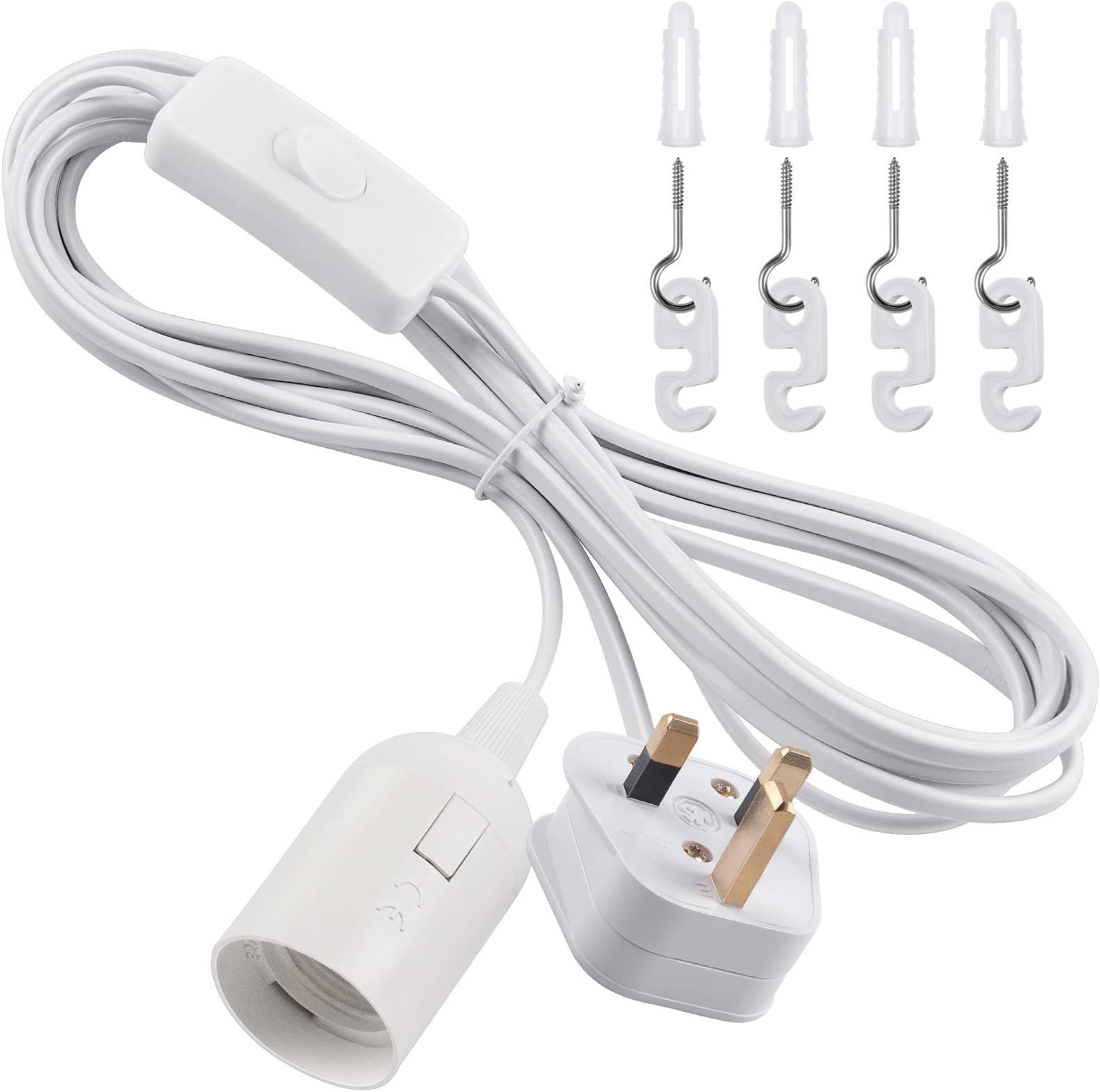 Lamp Fitting Bayonet Batten White Ceiling Lampholder, BC, B22 Light ...