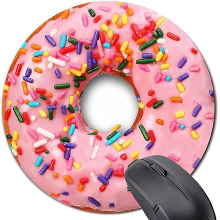 Amazon.com : Giant Strawberry Donut with Sprinkles - Circle Mouse Pad ...
