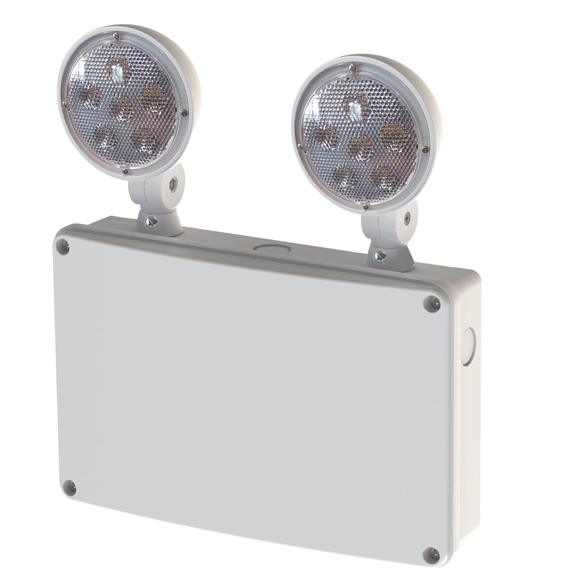 Garrini Waterproof LED Emergency Light, White housing, Dual Rotational ...