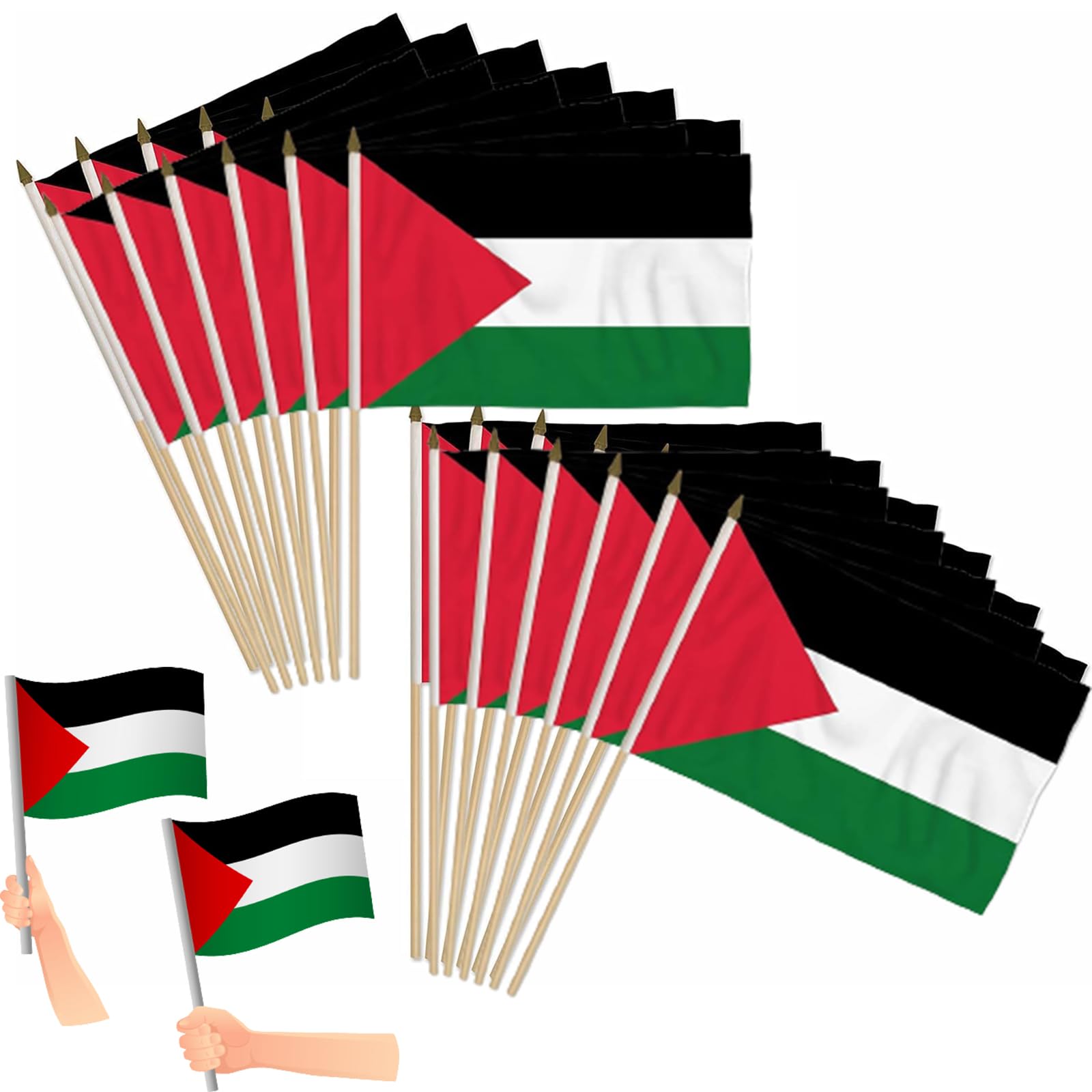 20PCS Palestine Flag Handheld, 8.35.5IN Palestinian Hand Held Decor ...