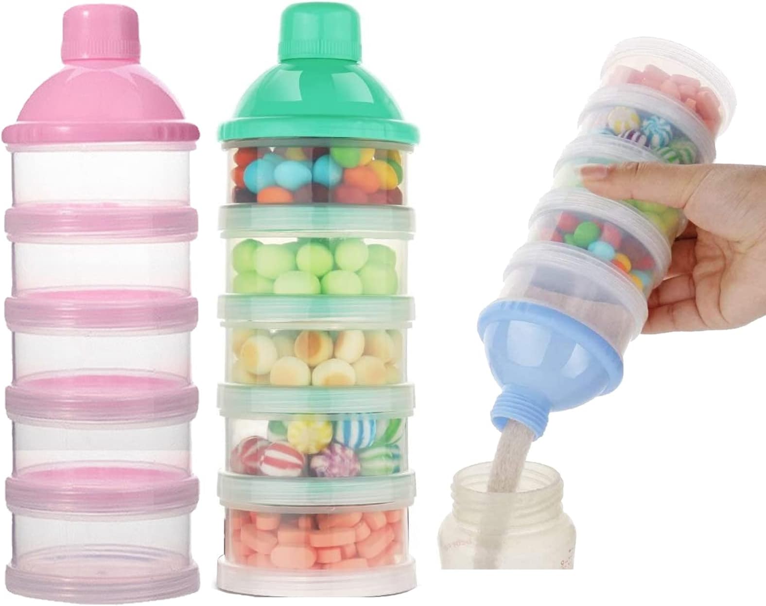 Pigeon Portable Powder Milk Container with 3 Compartments : Amazon.com ...