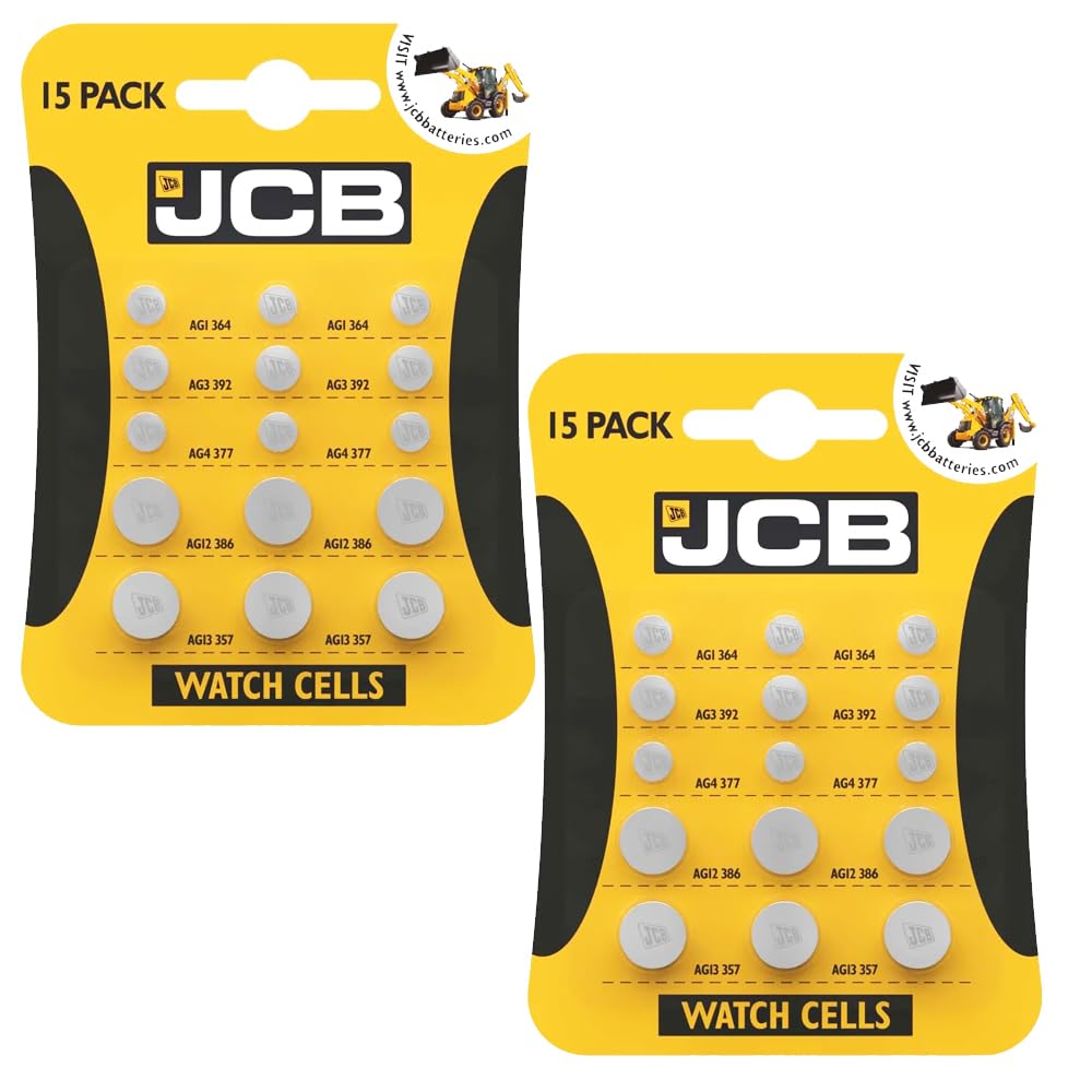 JCB Watch Batteries - 30 Mixed Pack Cell Batteries | Calculator | Toys ...