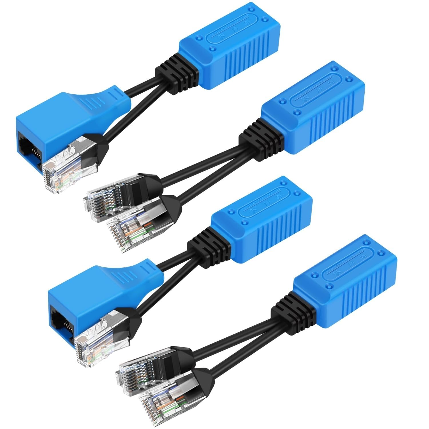 TNP RJ45 Ethernet Cable Combiner/Splitter Kit (2 Pair), 2 Male to 1 ...