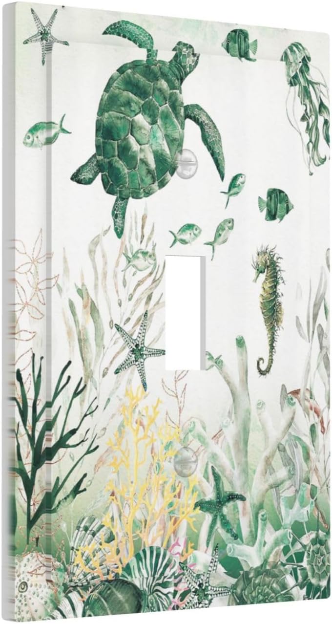 Sea Turtle Nautical 1 Gang Light Switch Cover Ocean Underwater ...