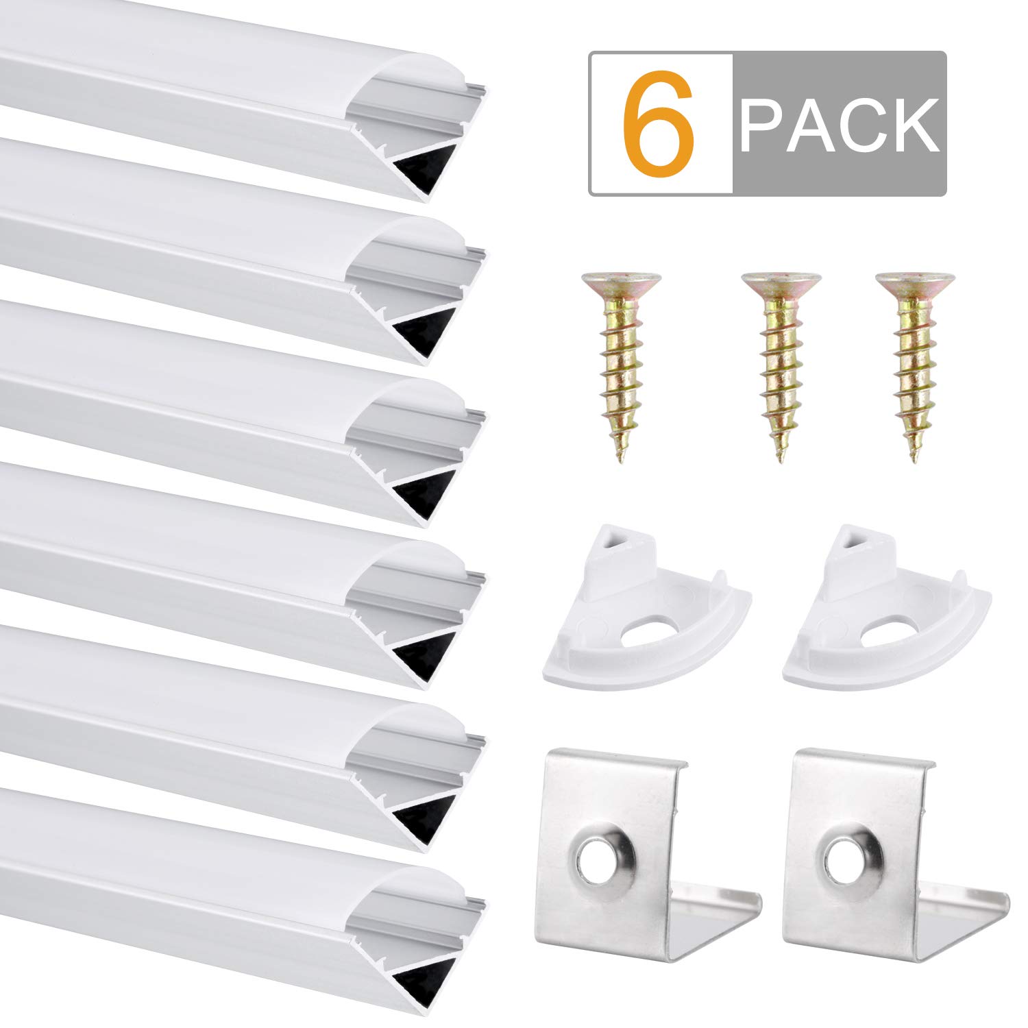 Buy Aluminium LED Profile, DazSpirit 6Pack 1M/3.3ft V-Shape LED ...