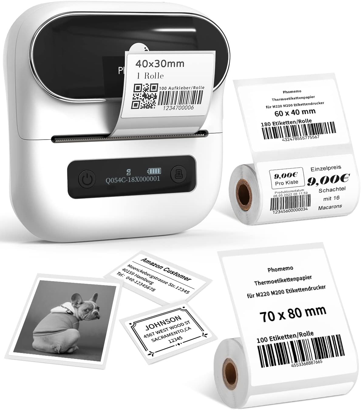 Phomemo M220 Stampante per etichette, aggiornamento 3.14 pollici ...