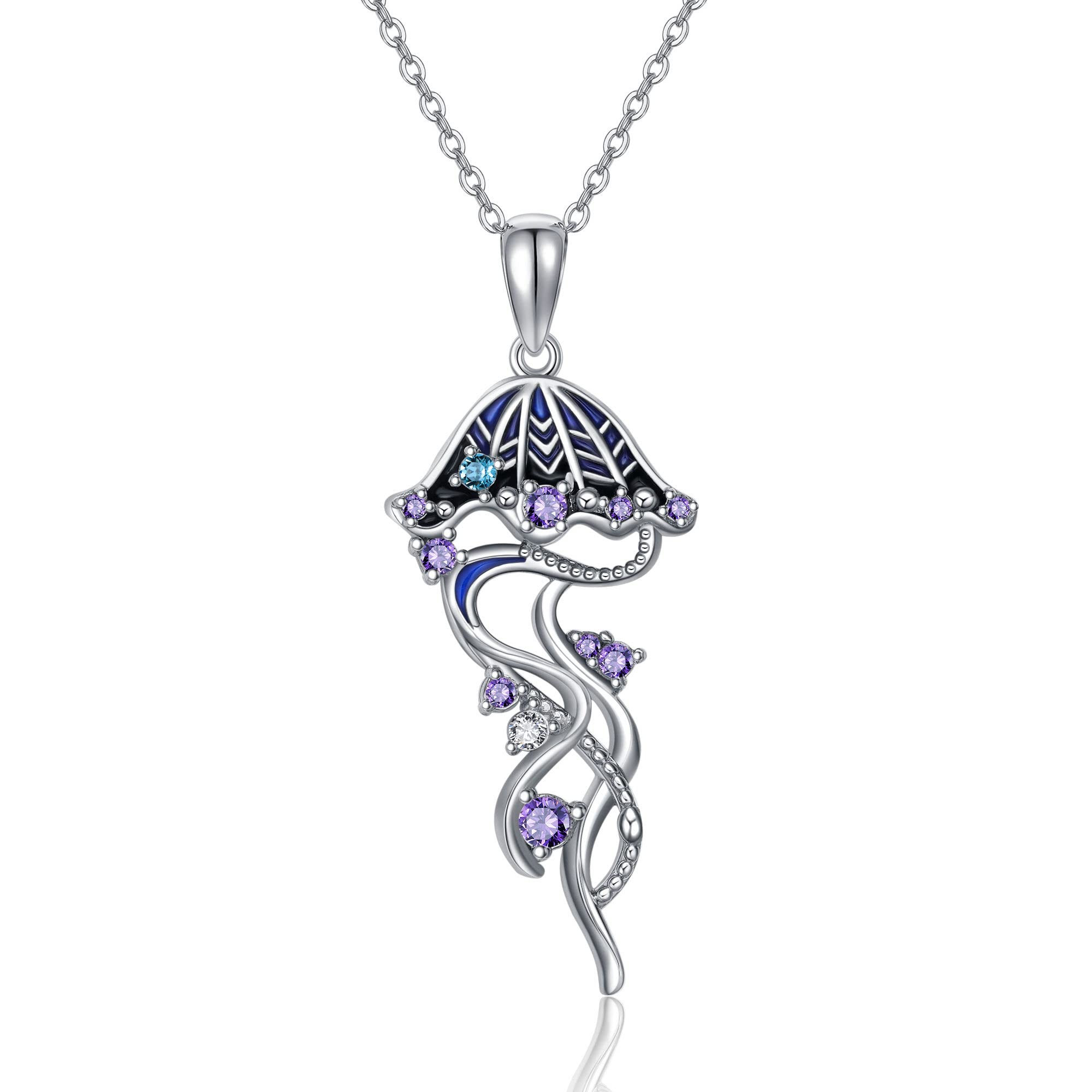Amazon.com: YFN Jellyfish Necklace 925 Sterling Silver Jellyfish ...