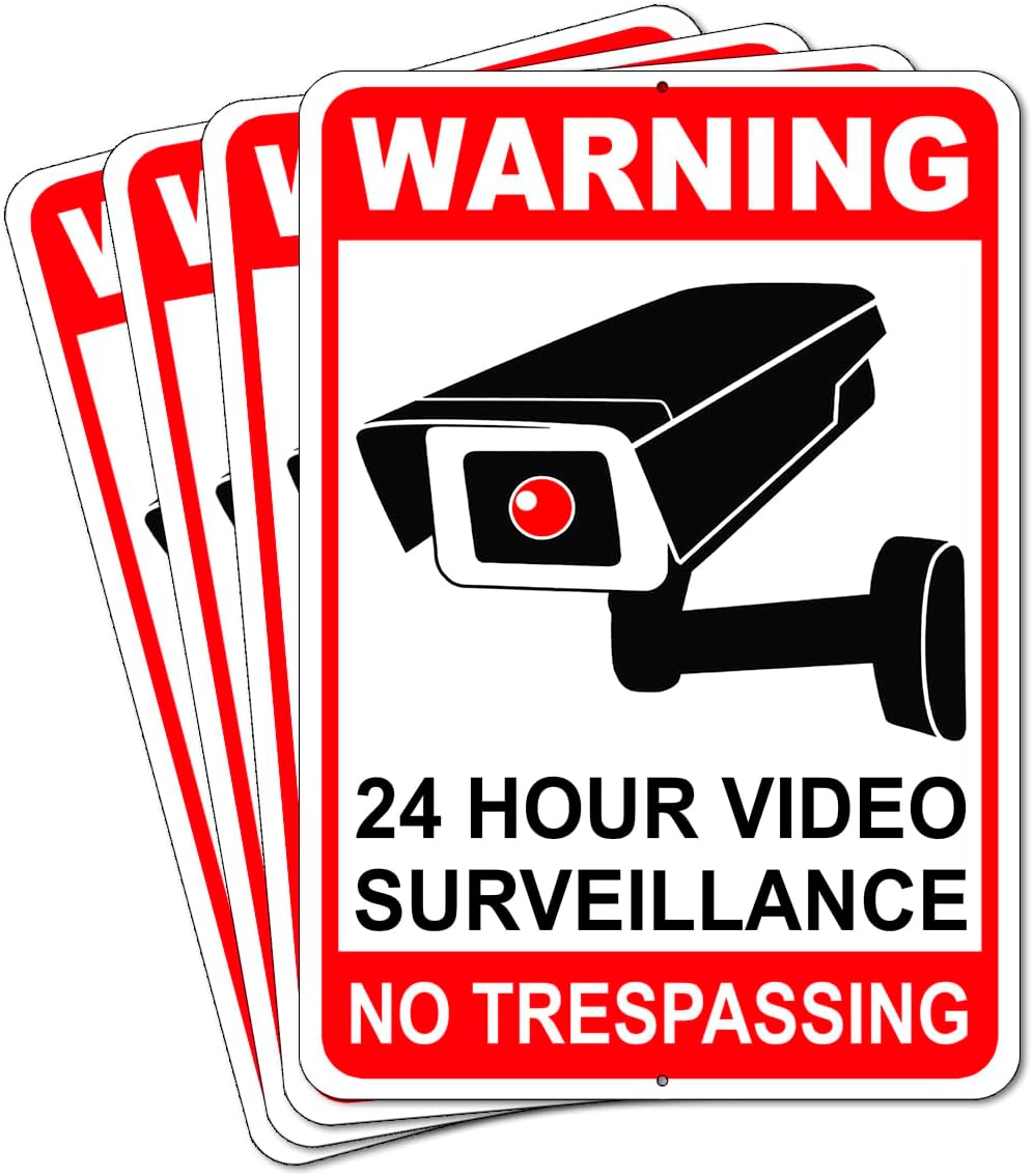 Amazon.com: 24 Hour Video Surveillance Sign - 10x7 Aluminum No ...