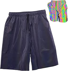 Amazon.com: Men's Rainbow Reflective Shorts, Dazzle Colour Fluorescent ...