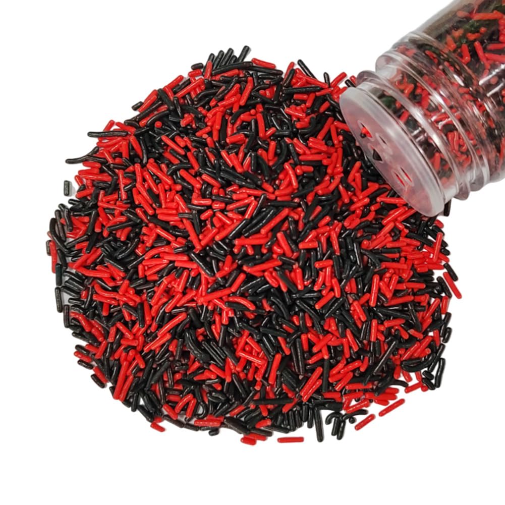 Amazon.com: Homankit Red and Black Jimmies Sprinkles Edible Sprinkle ...