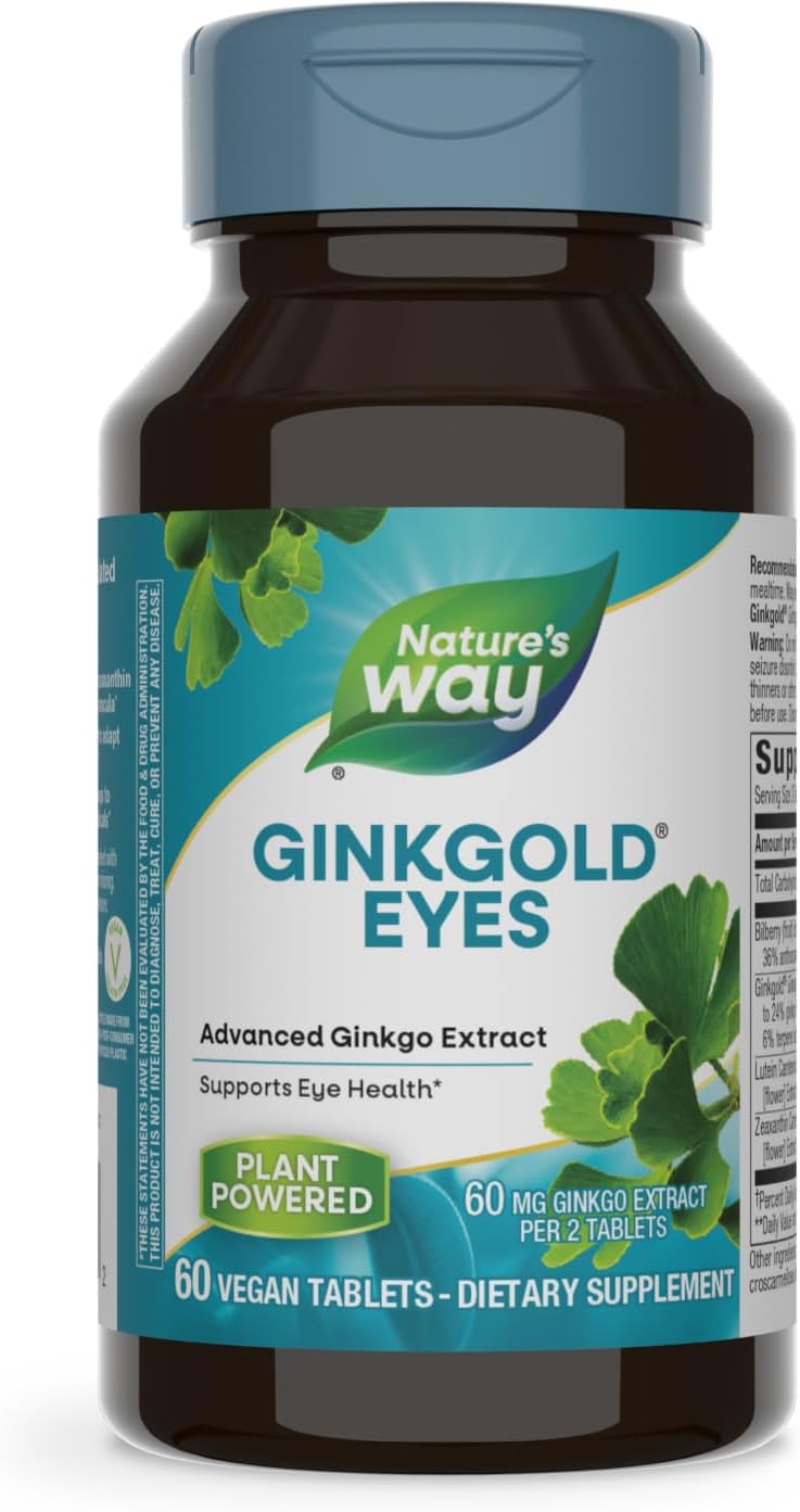 Amazon.com: Nature's Way Ginkgold Eyes, Gingko Biloba Supplement for ...