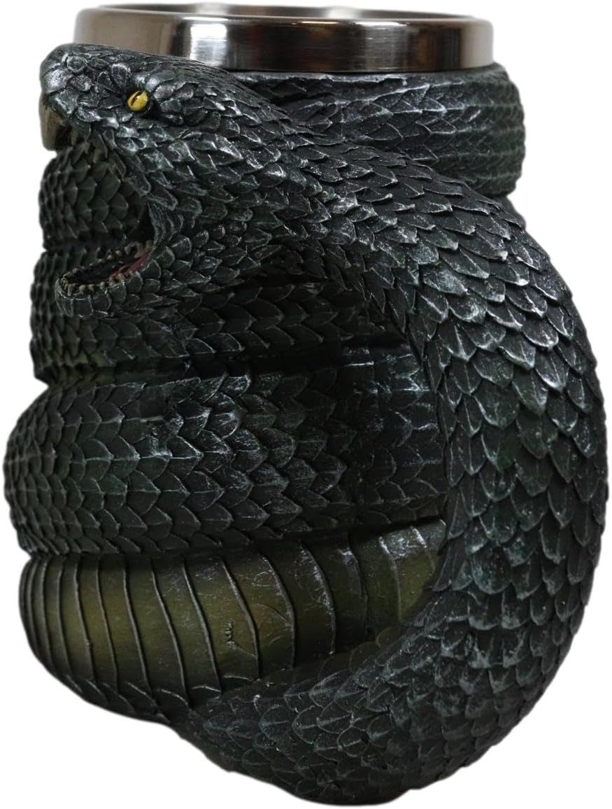 Ebros Gift Serpiente feroz realista con colmillos venenosos pintados a ...