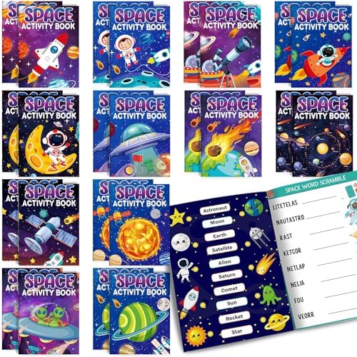 Amazon.com: Fullhawl 24 Pcs Outer Space Activity Books Mini Coloring ...