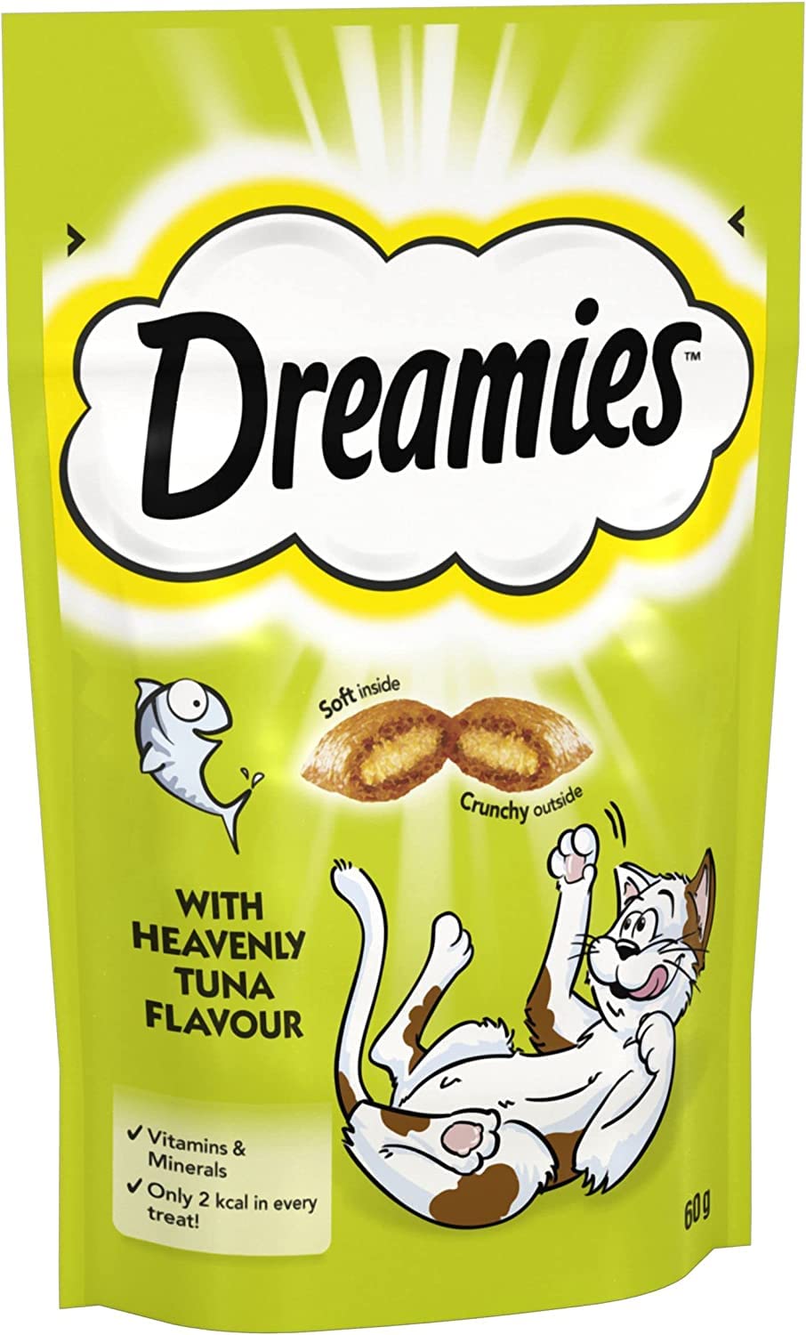 Dreamies Cat Treats, Tasty Snacks with Tempting Tuna, 8 Pouches of 60 g ...