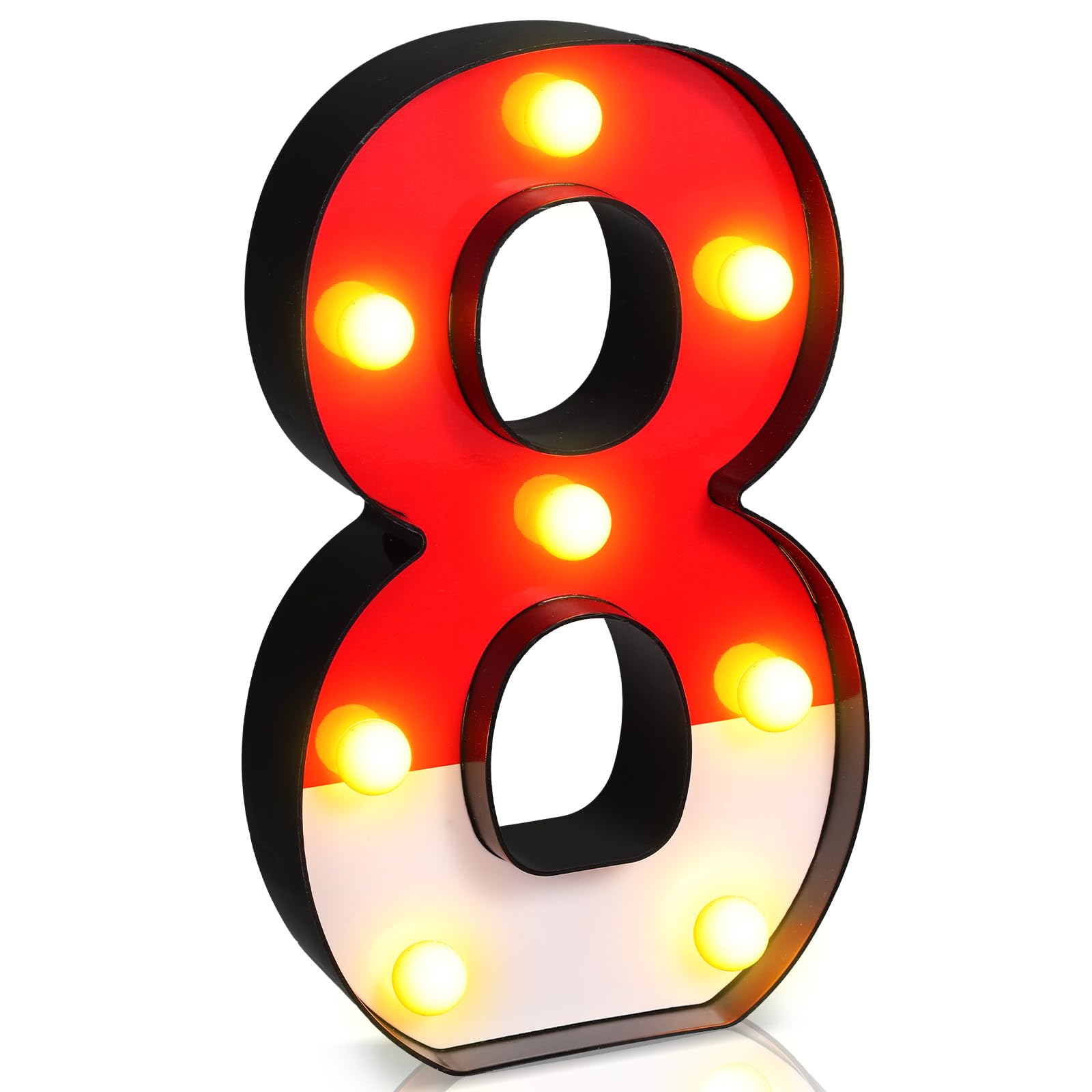 Amazon.com: Mudder Red and White Light up Numbers Party Decorations ...