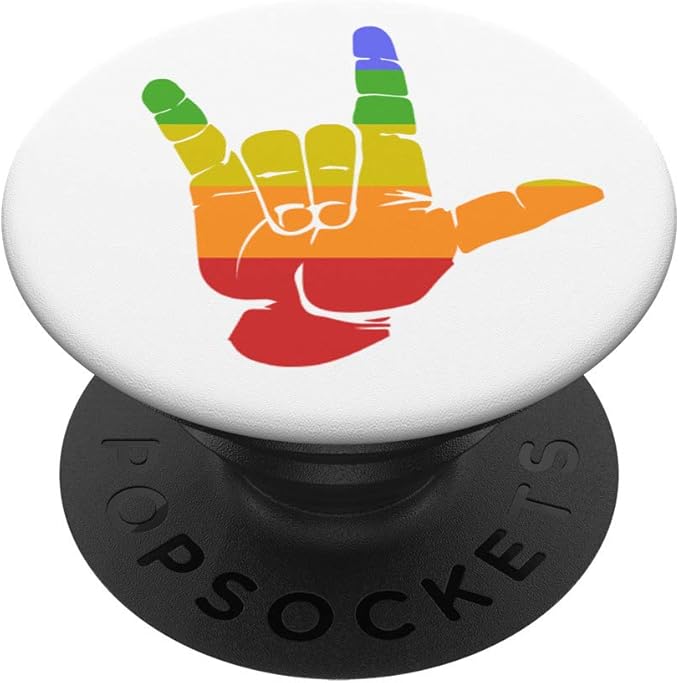Amazon.com: ASL American Sign Language I Love You Handshape in Rainbow ...