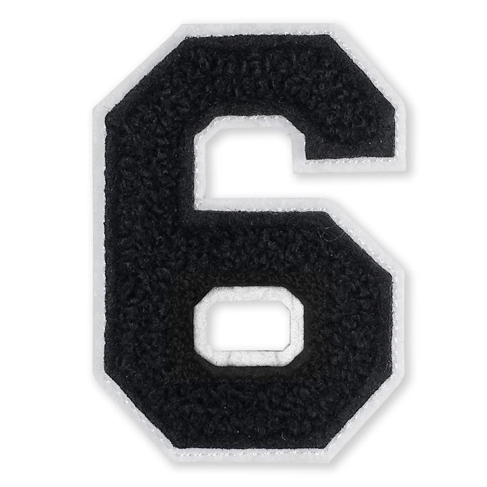 Snapklik.com : Number 6 - Chenille Embroidery Varsity Iron-On Patch By ...