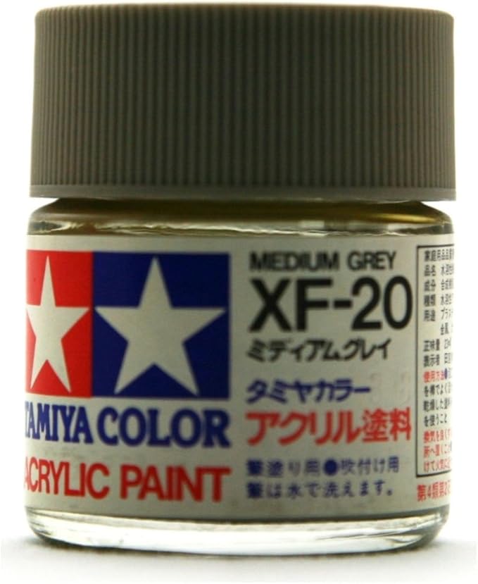 Amazon.com: TAMIYA Acrylic XF20 Flat Med Grey TAM81320 Plastics Paint ...