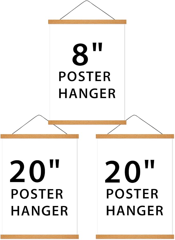 Amazon.com: HONKKI 2 Pack 20 Inch Poster Hanger and 1 Pack 8 Inch ...