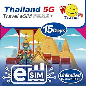 Amazon.com: Happy 5G eSim Thailand 15Days Unlimited Data Travel eSim | 8GB of 5G High-Speed Data ...